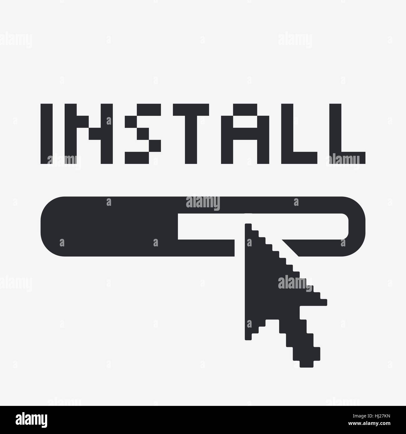 Vector illustration of single isolated install icon Stock Photo - Alamy