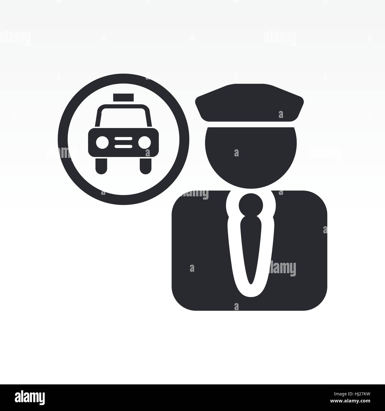 Vector illustration of single isolated taxi driver icon Stock Photo - Alamy