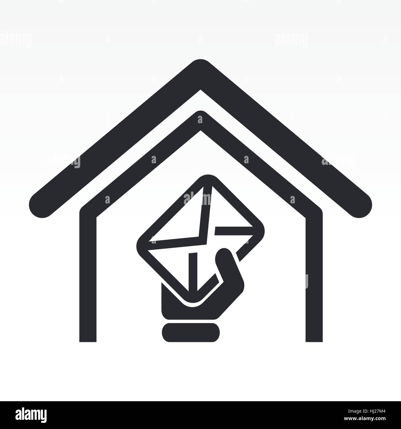 Vector illustration of single isolated mail icon Stock Photo - Alamy