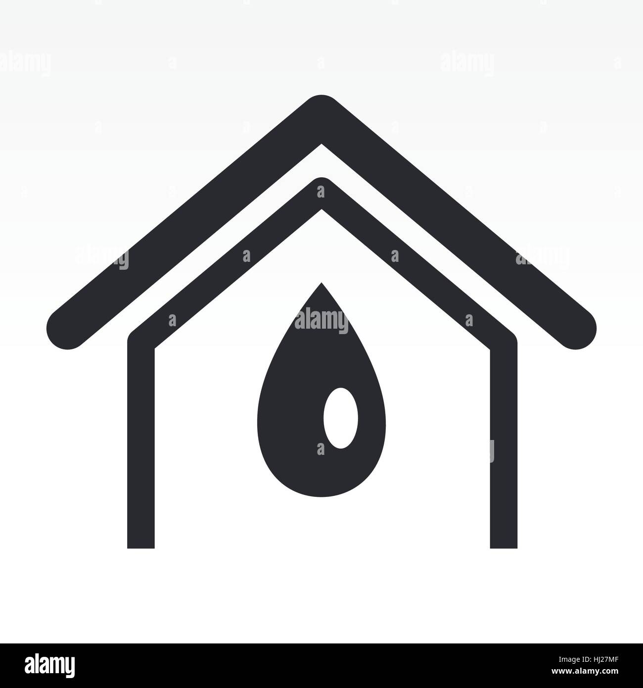 Vector illustration of single isolated drop home icon Stock Photo - Alamy