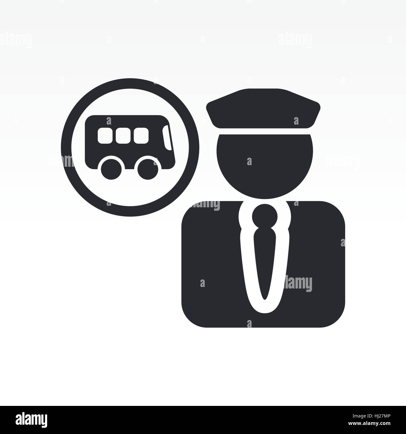 Vector illustration of single isolated bus driver icon Stock Photo - Alamy