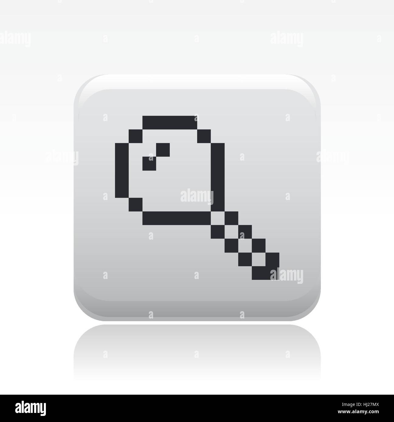 Vector illustration of single isolated magnifying glass pixel icon ...