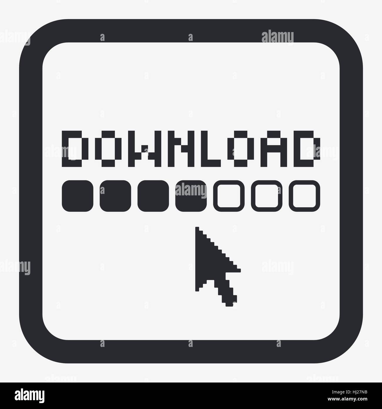 Vector illustration of single isolated download icon Stock Photo - Alamy