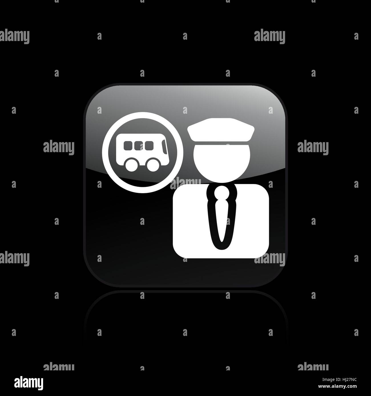 Vector illustration of single isolated bus driver icon Stock Photo - Alamy