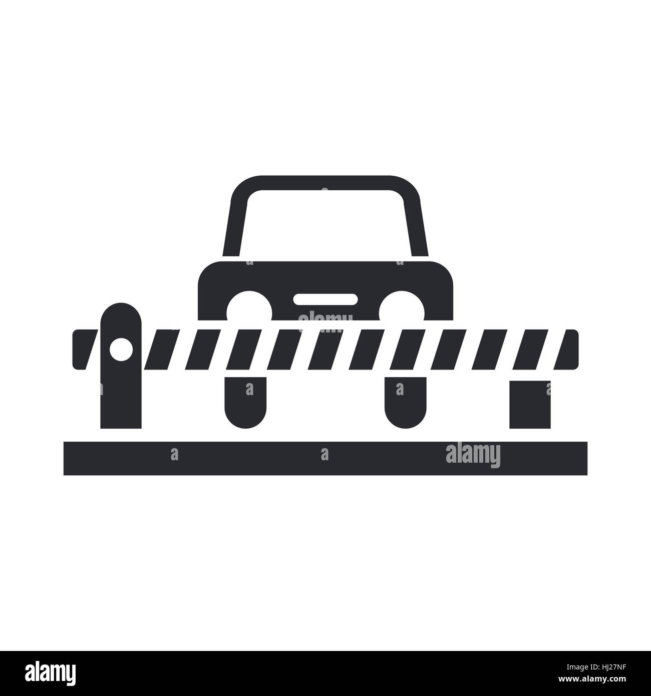 Vector illustration of single isolated car barrier icon Stock Photo - Alamy