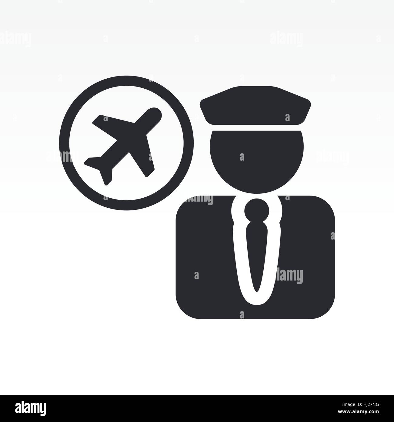 Vector illustration of single isolated pilot icon Stock Photo - Alamy