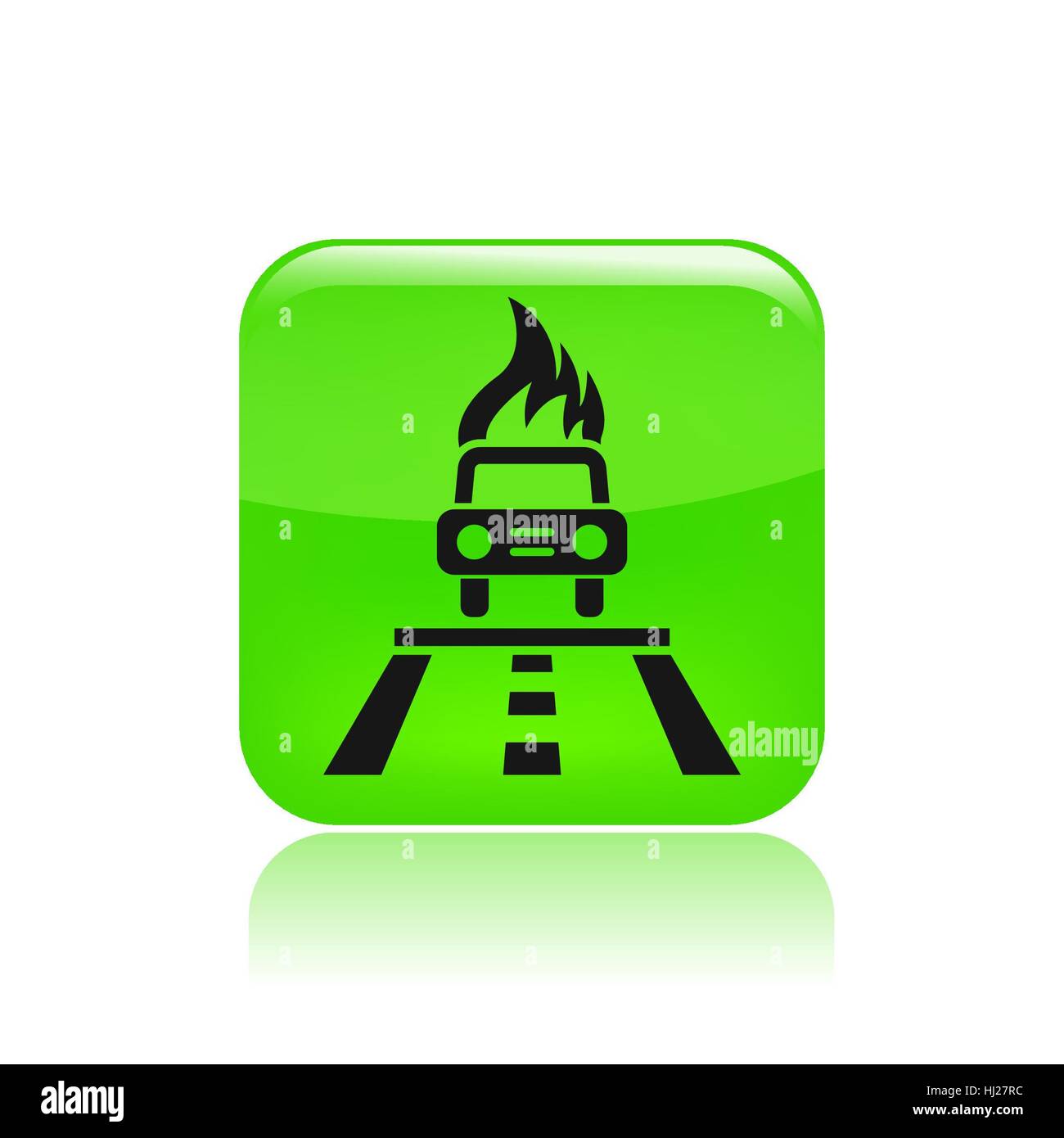Vector illustration of single isolated fire car icon Stock Photo - Alamy