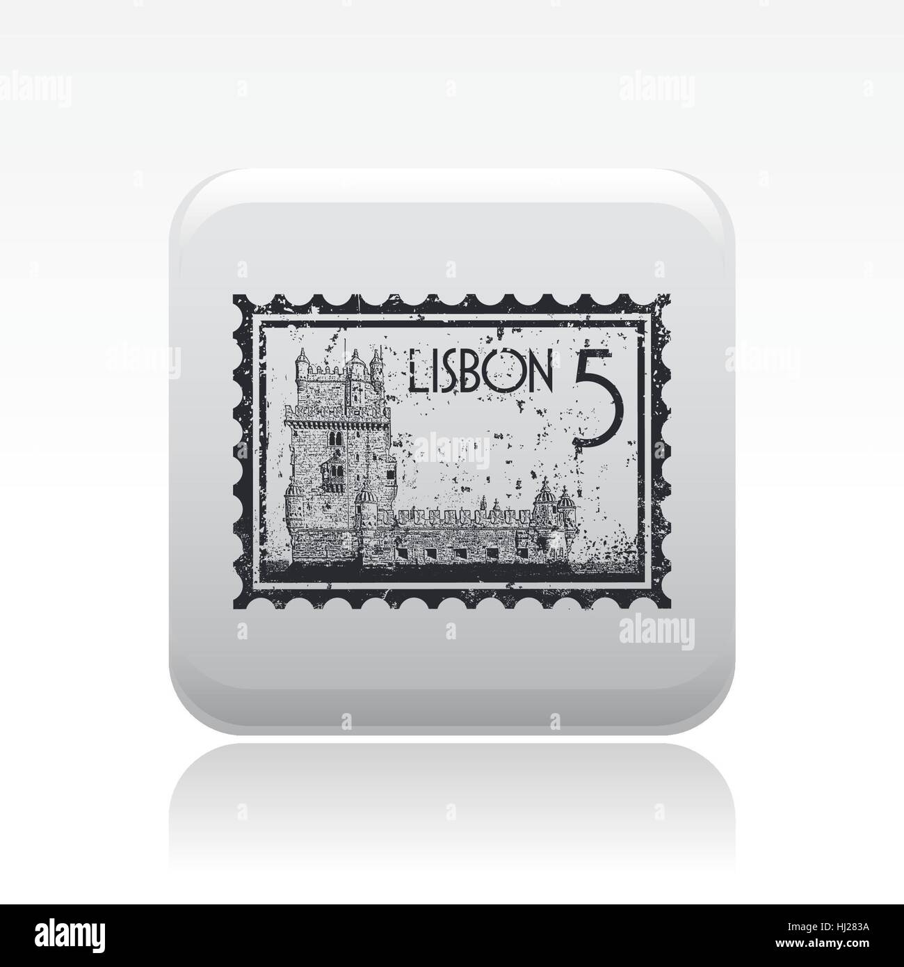 Vector illustration of single isolated Lisbon icon Stock Photo - Alamy