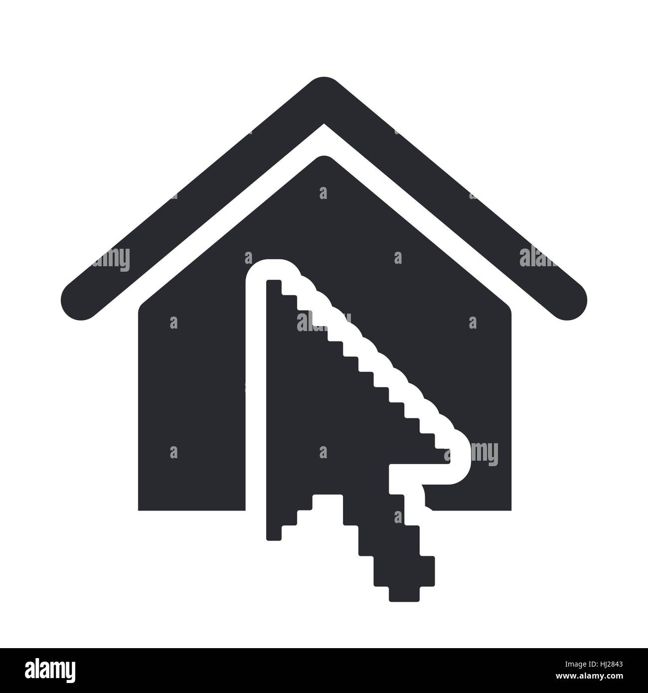 Vector illustration of single isolated home pointer icon Stock Photo - Alamy