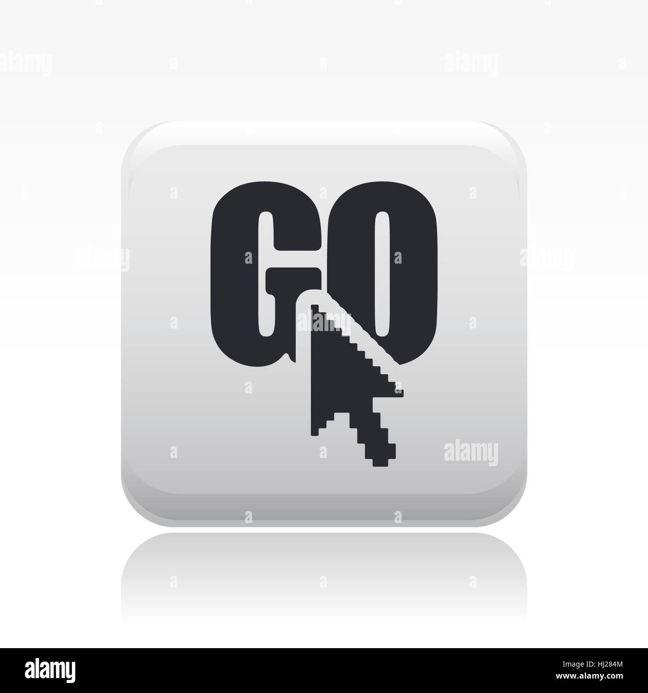 Vector illustration of single isolated go icon Stock Photo - Alamy
