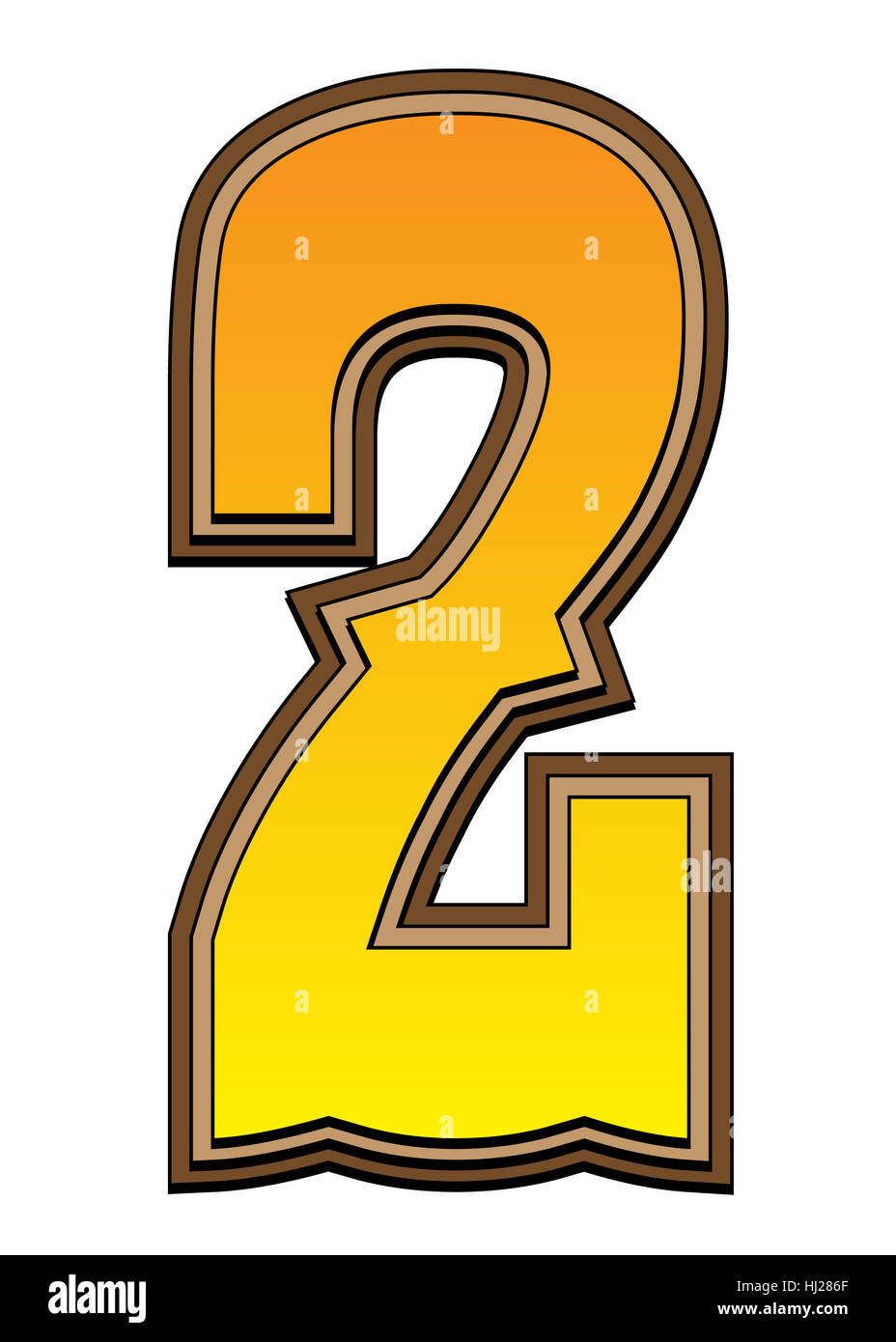 Typical carved wood western alphabet number Stock Photo - Alamy