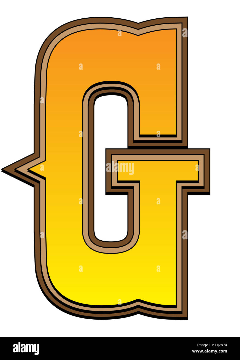 Typical carved wood western alphabet letter Stock Photo - Alamy