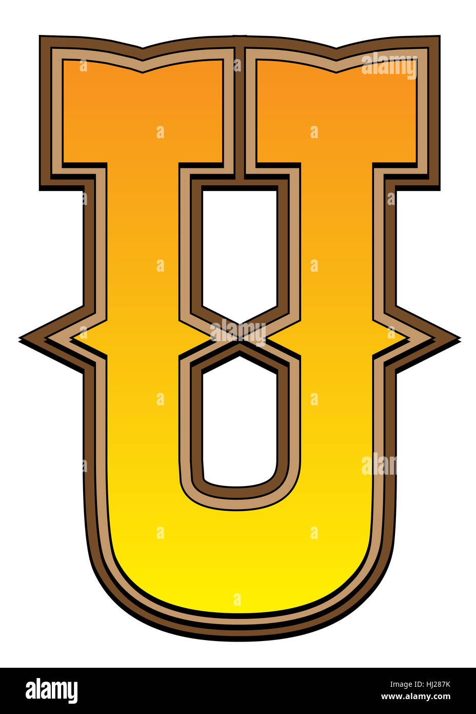 Typical carved wood western alphabet letter Stock Photo - Alamy