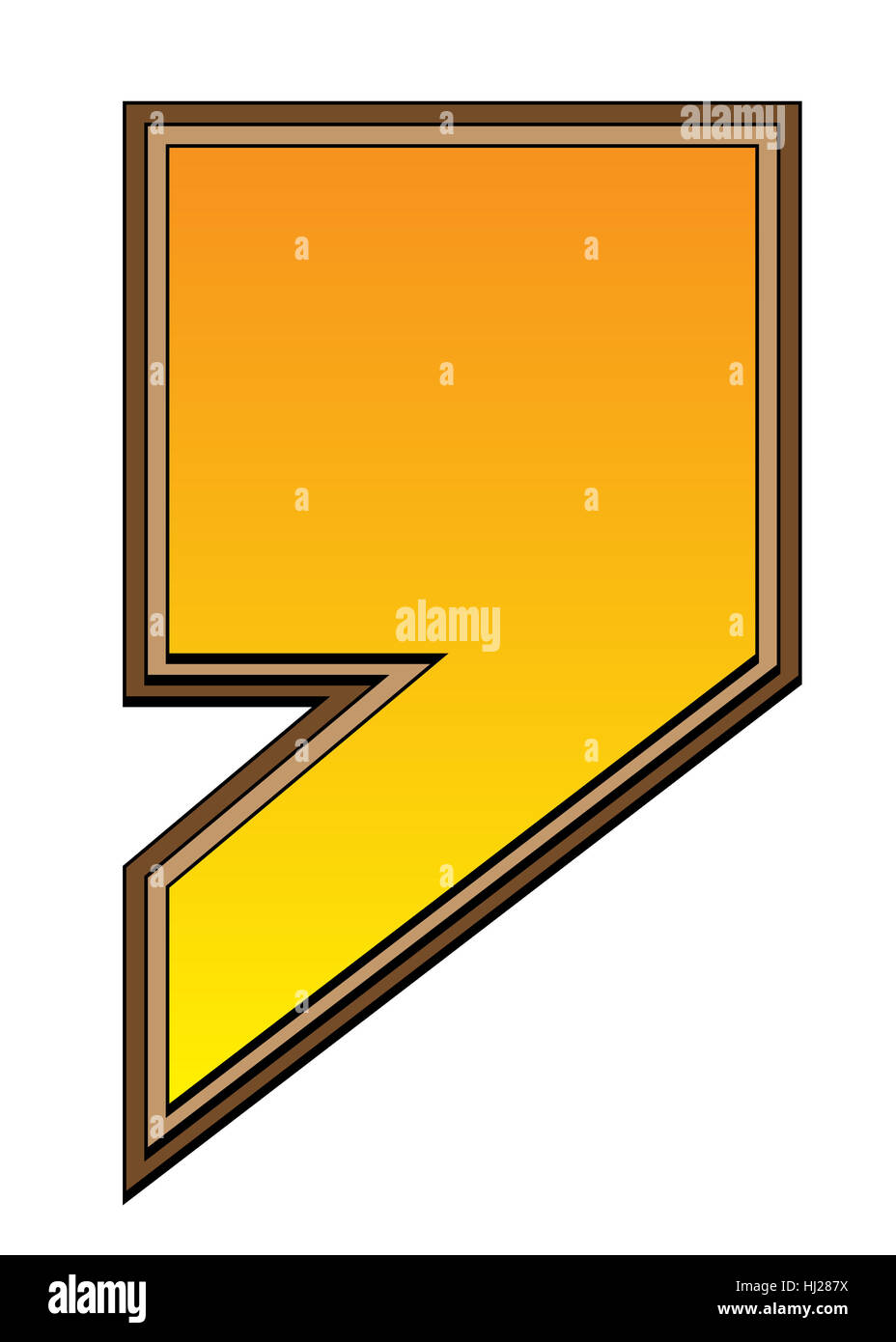 Typical carved wood western comma sign Stock Photo - Alamy