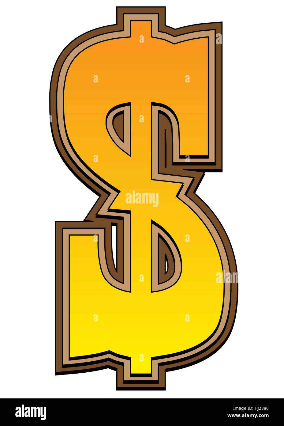 Typical carved wood western alphabet dollar sign Stock Photo - Alamy