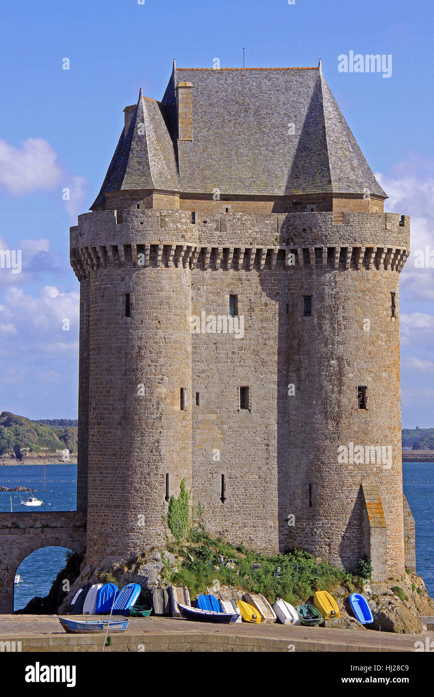 tour, brittany, tower, harbor, france, boats, sailing boat, sailboat, rowing Stock Photo - Alamy