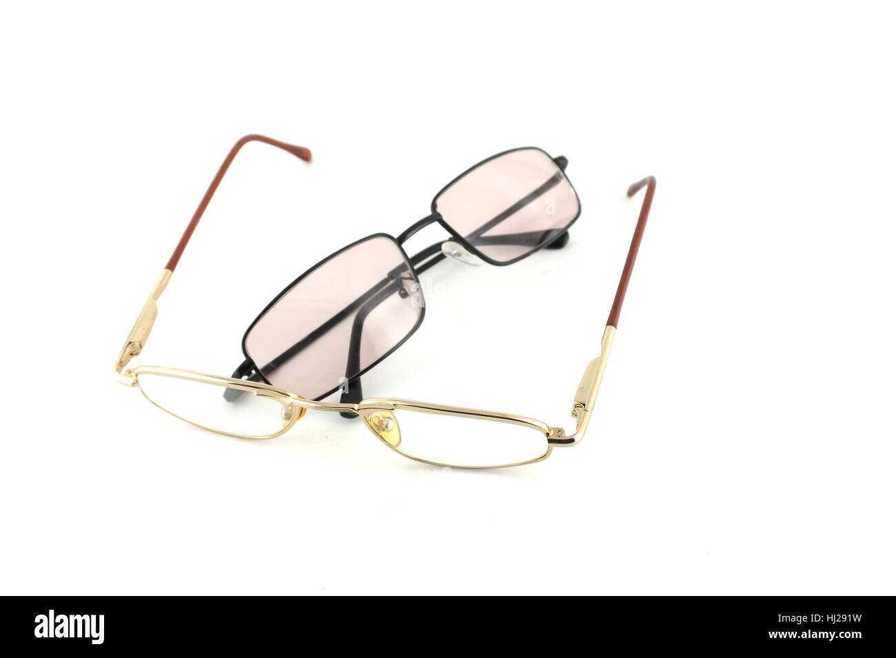 Two optical glasses over white Stock Photo - Alamy