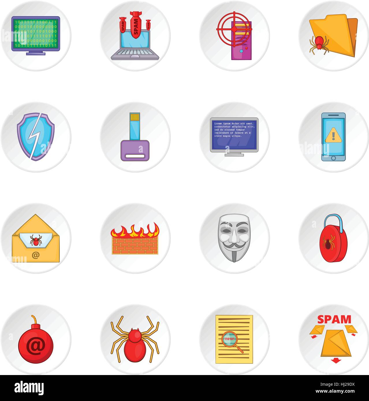 Computer security icons set Stock Vector Image & Art - Alamy