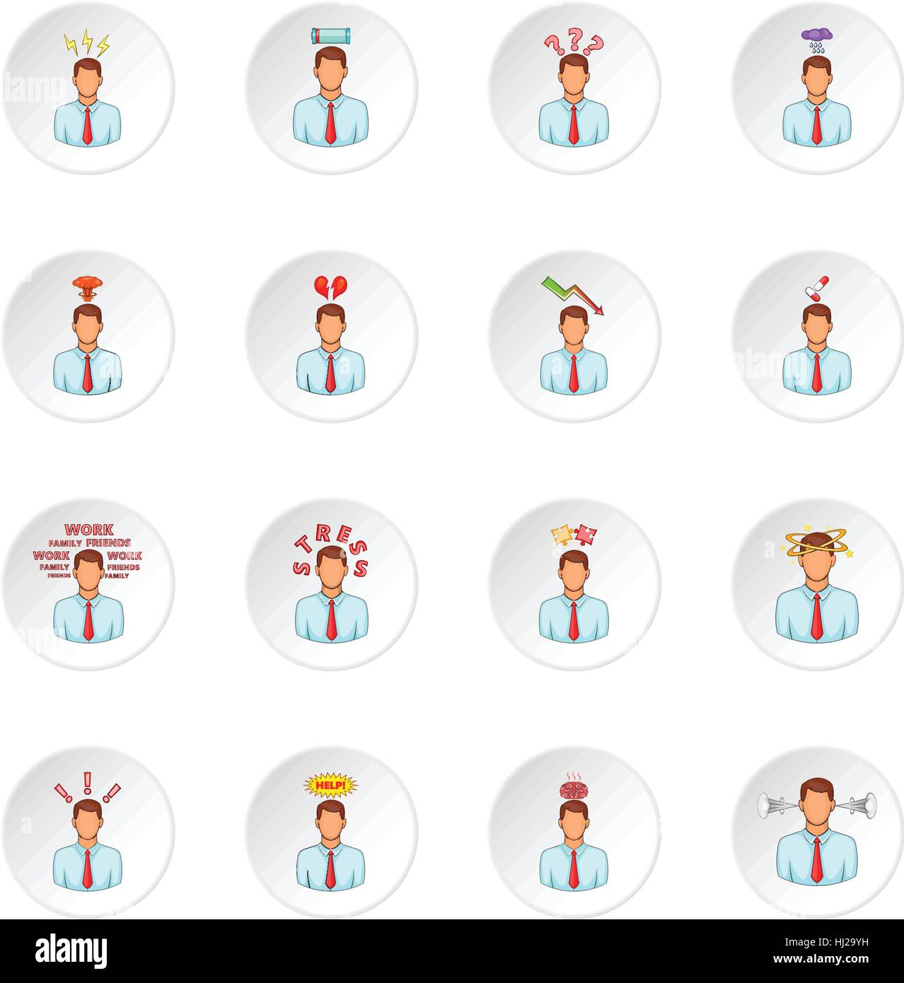 Stress icons set Stock Vector Image & Art - Alamy