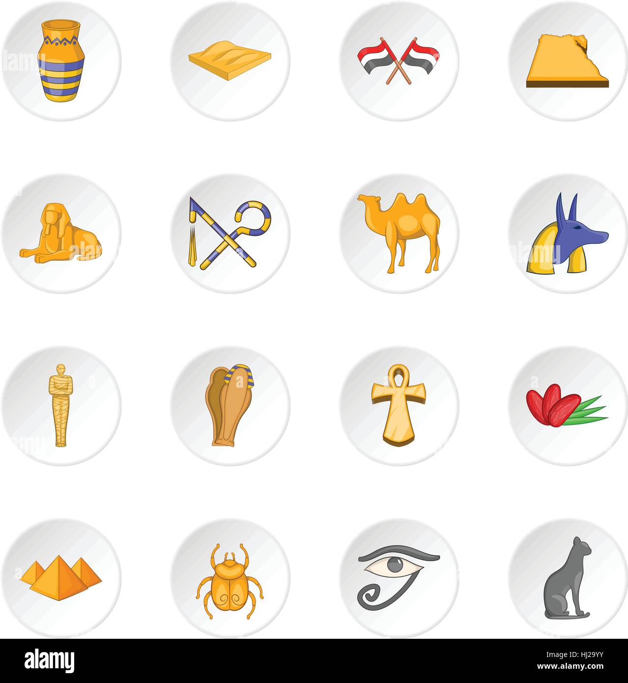 Egypt map icons Cut Out Stock Images & Pictures - Alamy