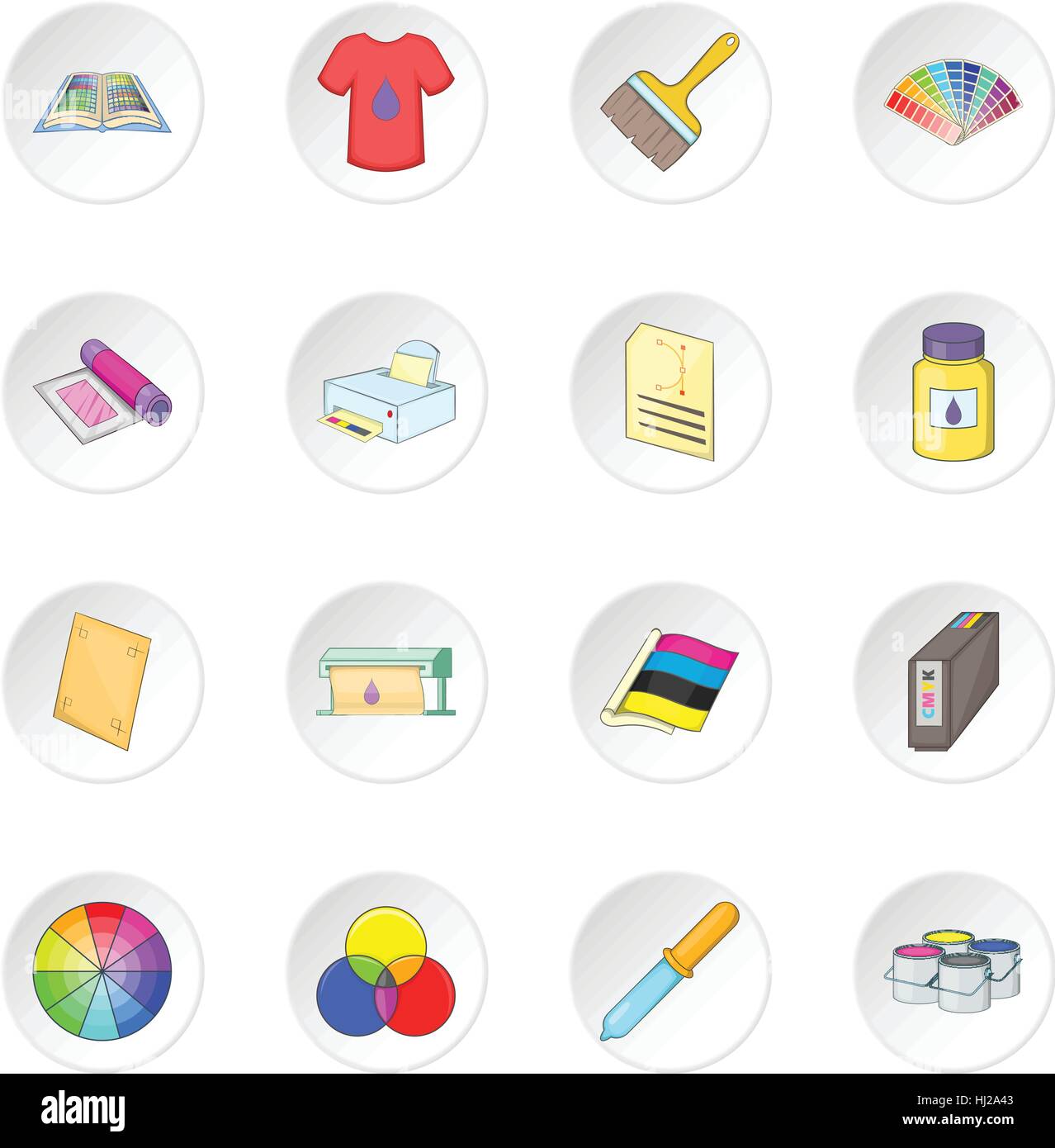 Print process icons set Stock Vector Image & Art - Alamy