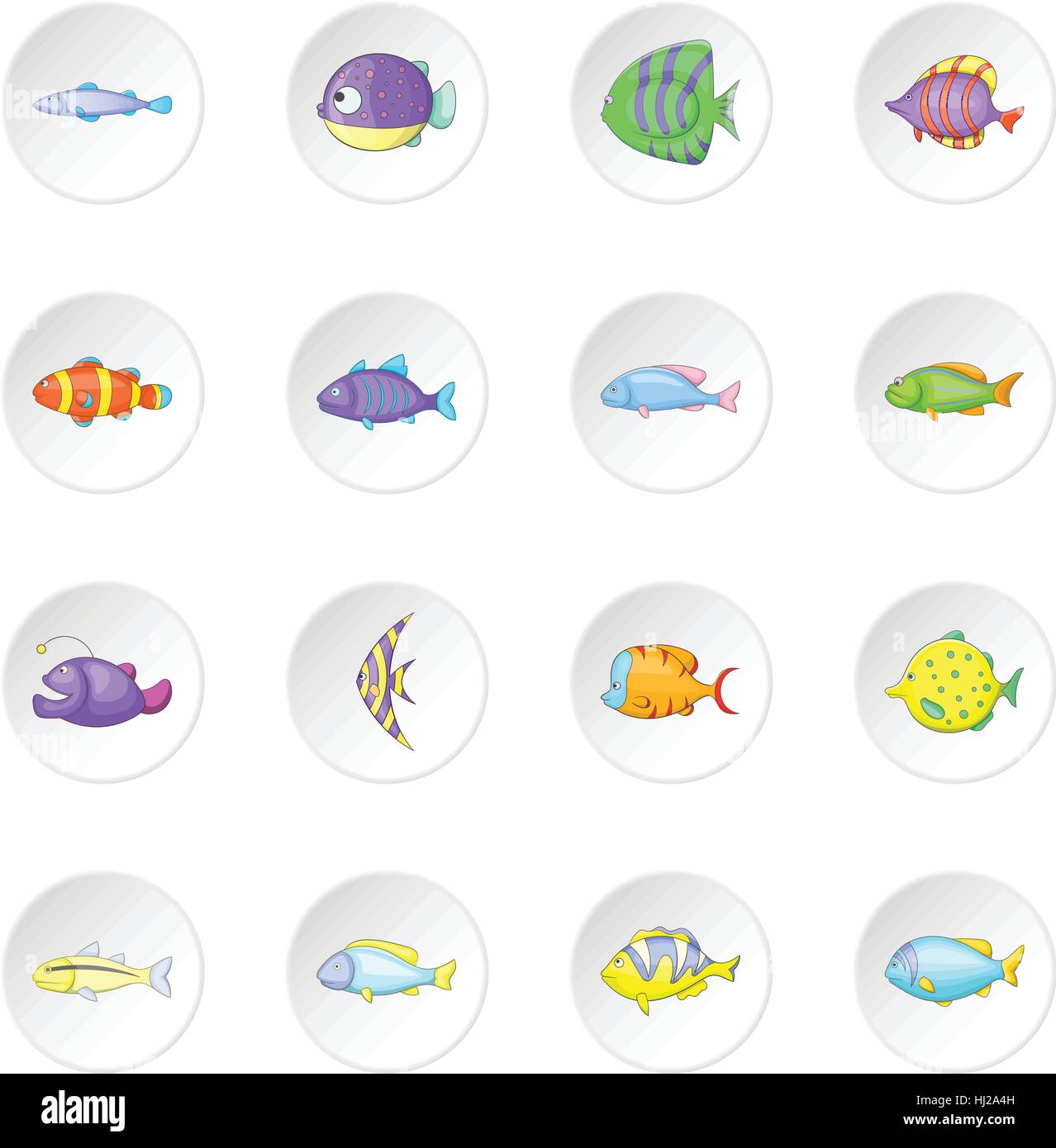 Different fish icons set Stock Vector Image & Art - Alamy