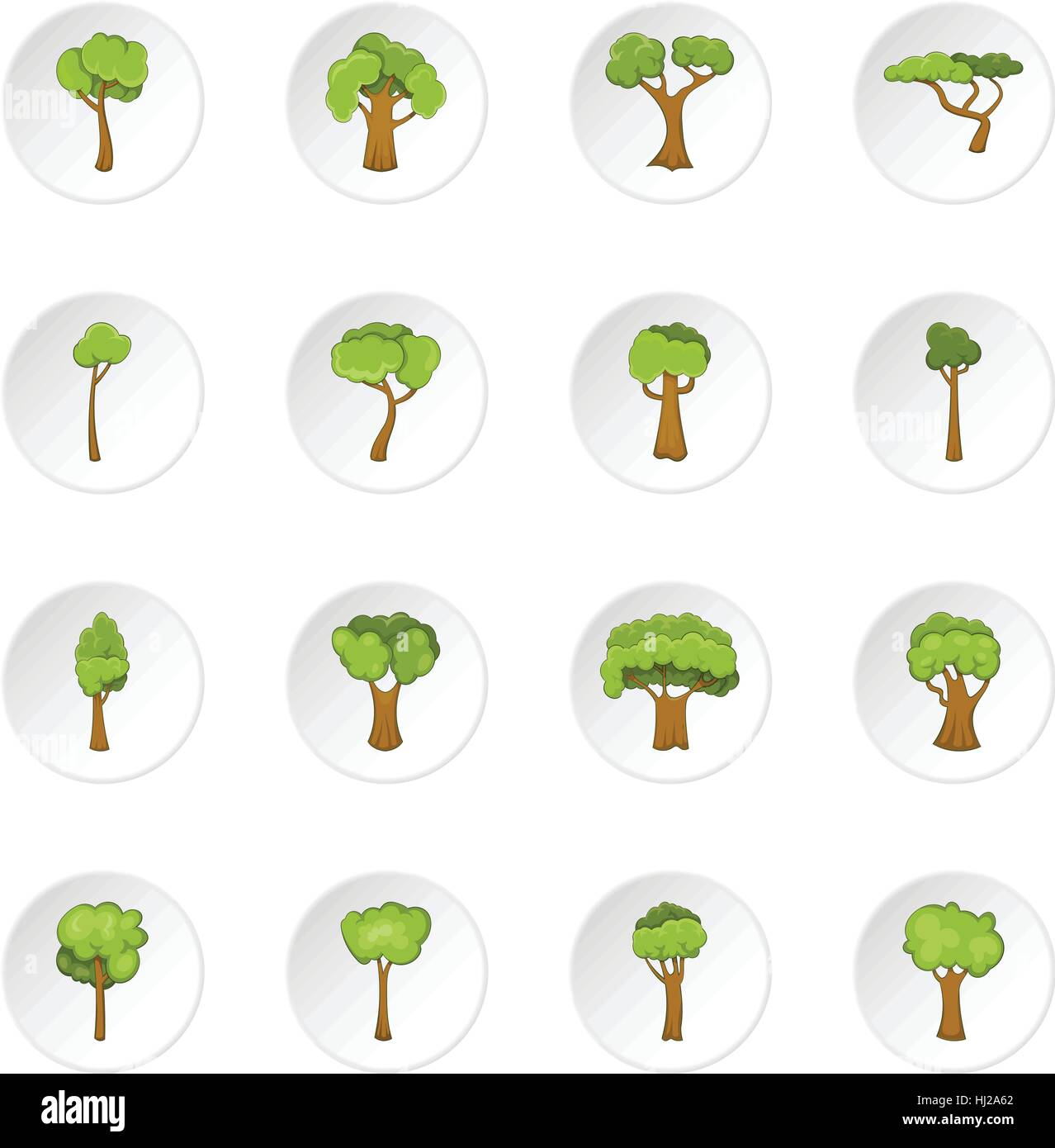 Green trees icons set Stock Vector Image & Art - Alamy