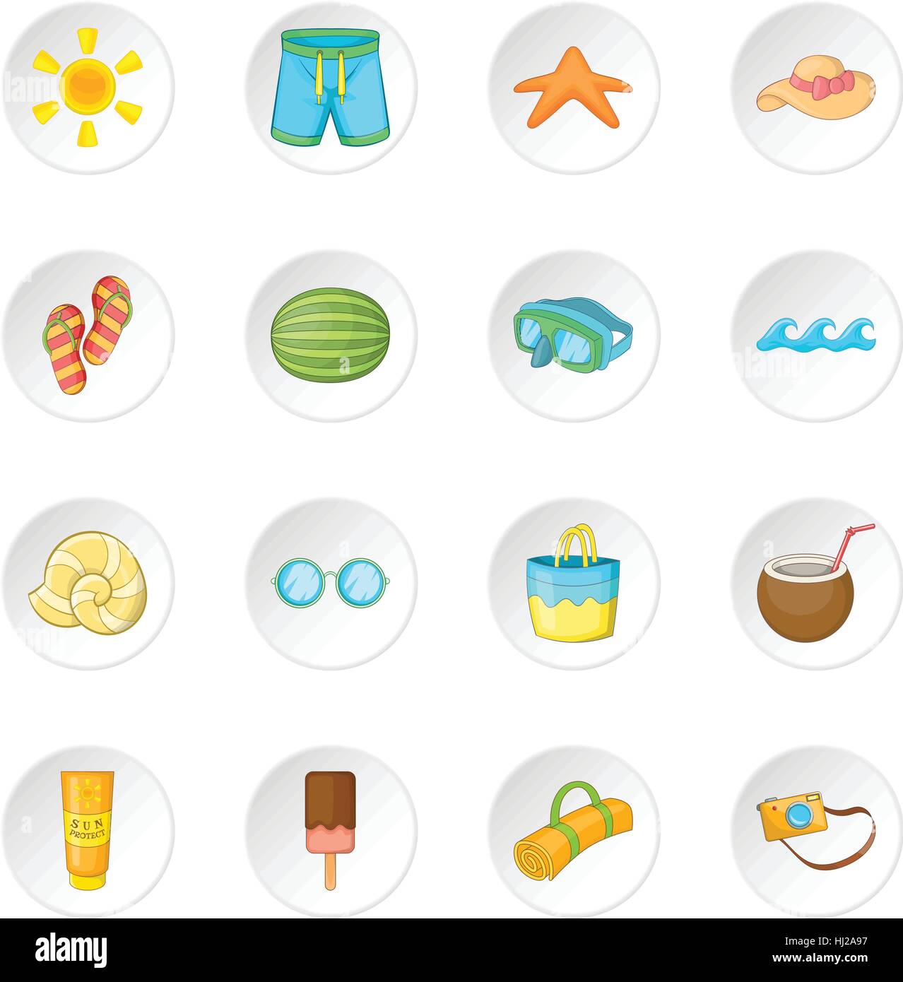 Summer items icons set Stock Vector Image & Art - Alamy