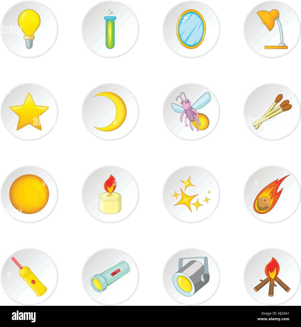Sources of light icons set Stock Vector Image & Art - Alamy