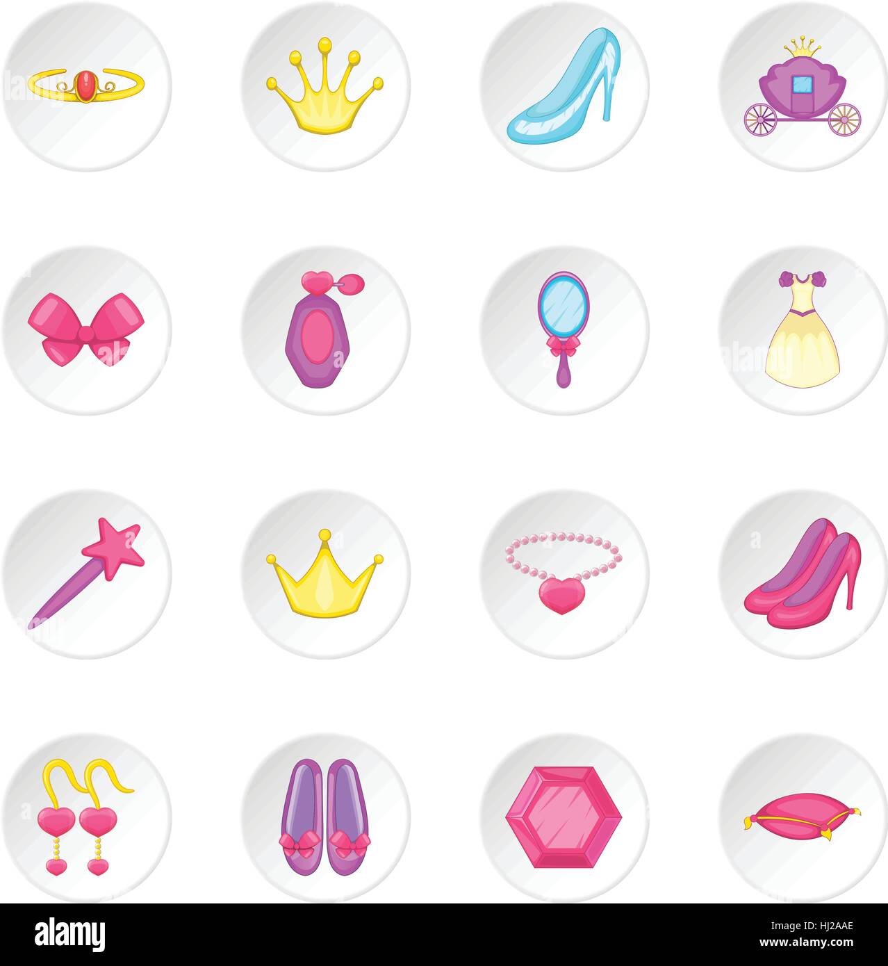 Princess doll icons set Stock Vector Image & Art - Alamy