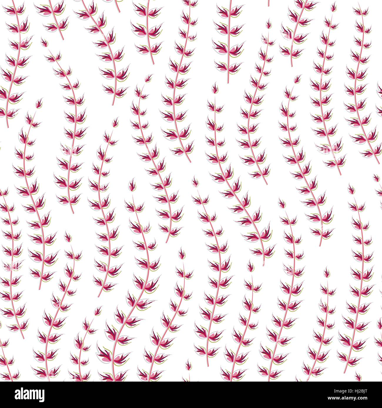 Seamless pattern of hand drawing leaves arranged in waves Stock Vector ...