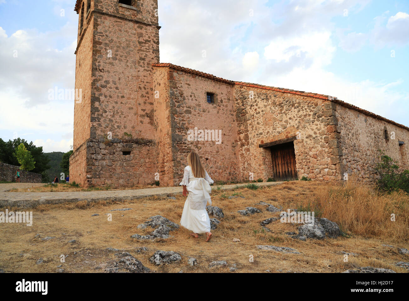 White princess wandering the woods Stock Photo - Alamy