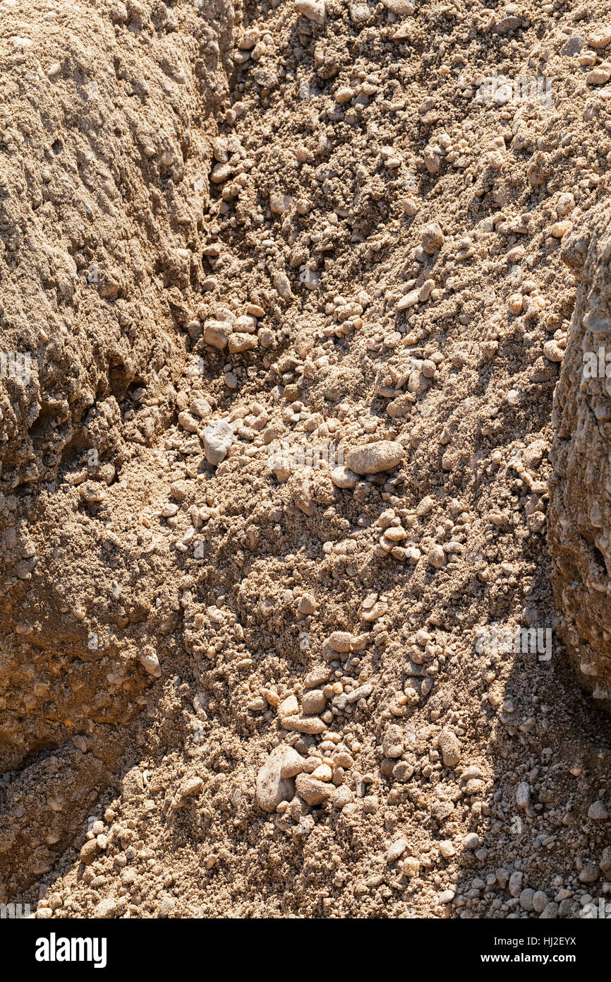 sand in construction in nature, note shallow depth of field Stock Photo ...