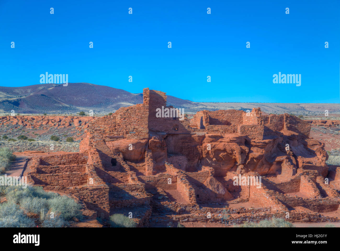 Anazasi Ruins, Wupatki Pueblo, Wupatki National Monument, Arizona, USA ...