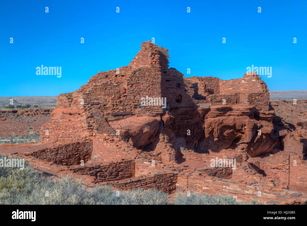 Anazasi Ruins, Wupatki Pueblo, Wupatki National Monument, Arizona, USA ...