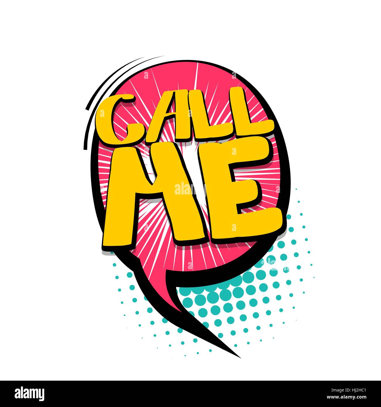Comic text speech bubble Call me Stock Vector Image & Art - Alamy