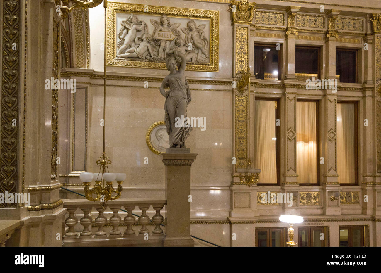 VIENNA, AUSTRIA - JANUARY 2 2016: Luxury classic interiors of Vienna ...