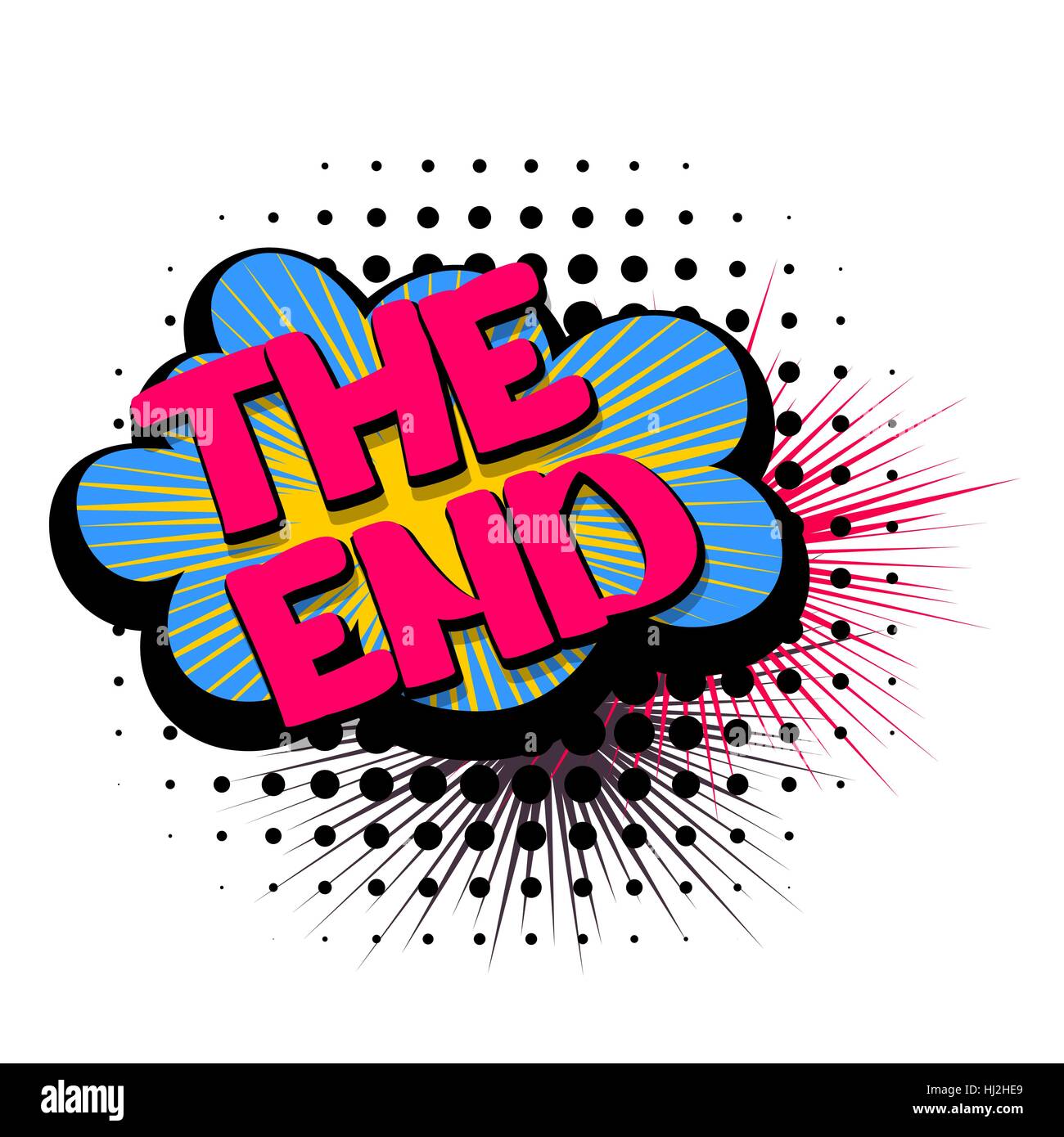 Comic text speech bubble the end Stock Vector Image & Art - Alamy