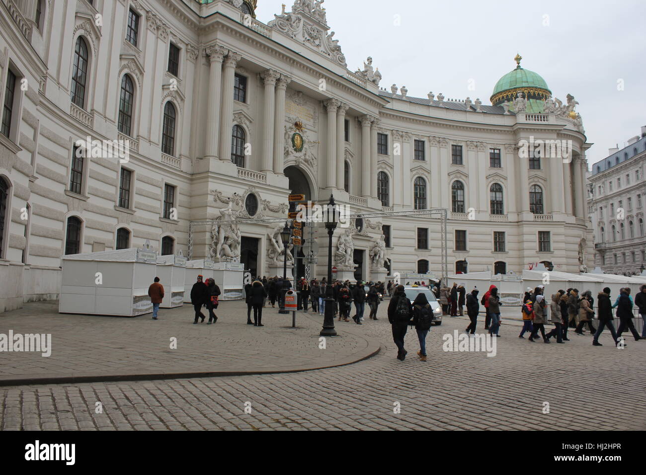 VIENNA, AUSTRIA - JANUARY 3 2016: Michaelerplatz square in Vienna at ...