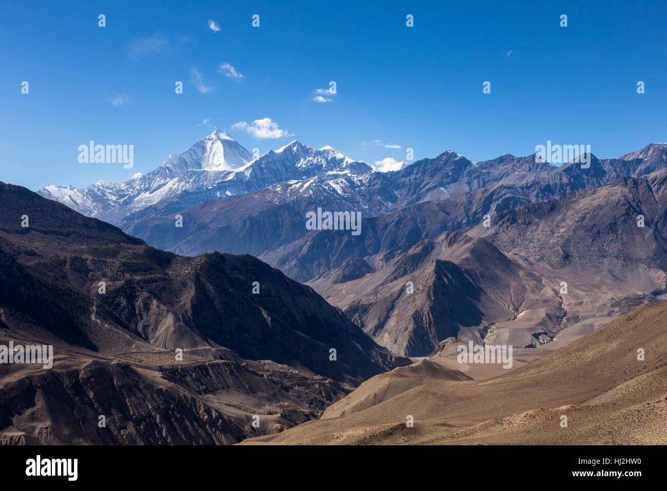 Beautiful landscape of Himalayas mountains. Mustang, Nepal Stock Photo ...