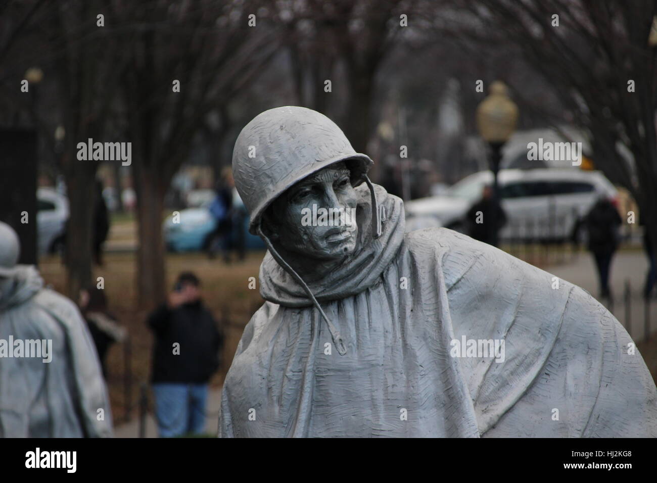 Steel statues of the Korean War Veterans Memorial in Washington D.C ...