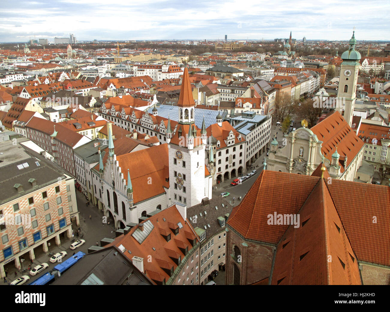 Stunning view of Munich cityscape with the old town hall seen from ...