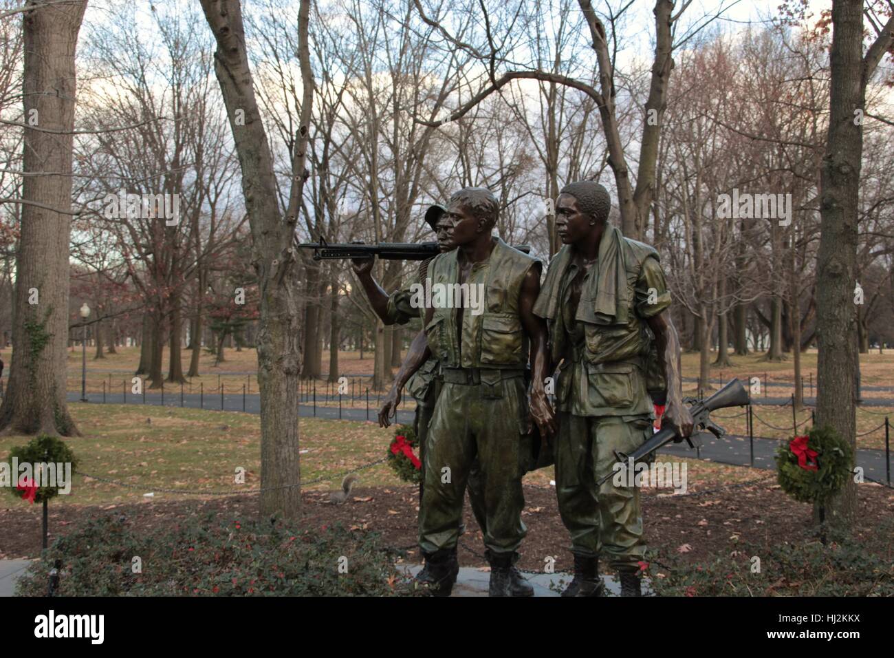 The Three Soldiers (or The Three Servicemen), bronze statue ...