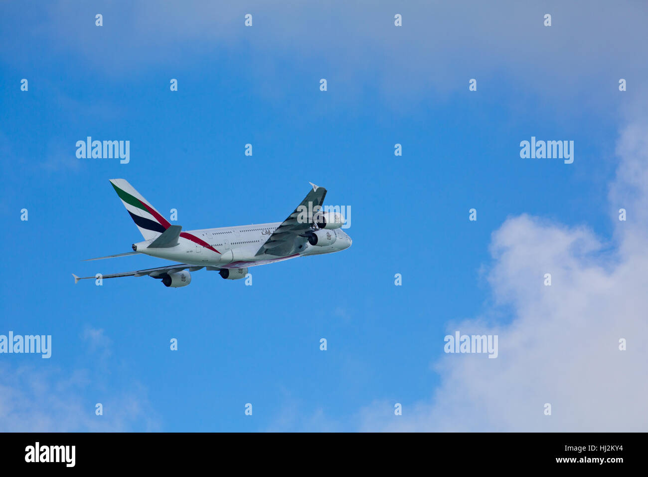 A380 Aircraft flying in the sky after takeoff Stock Photo - Alamy
