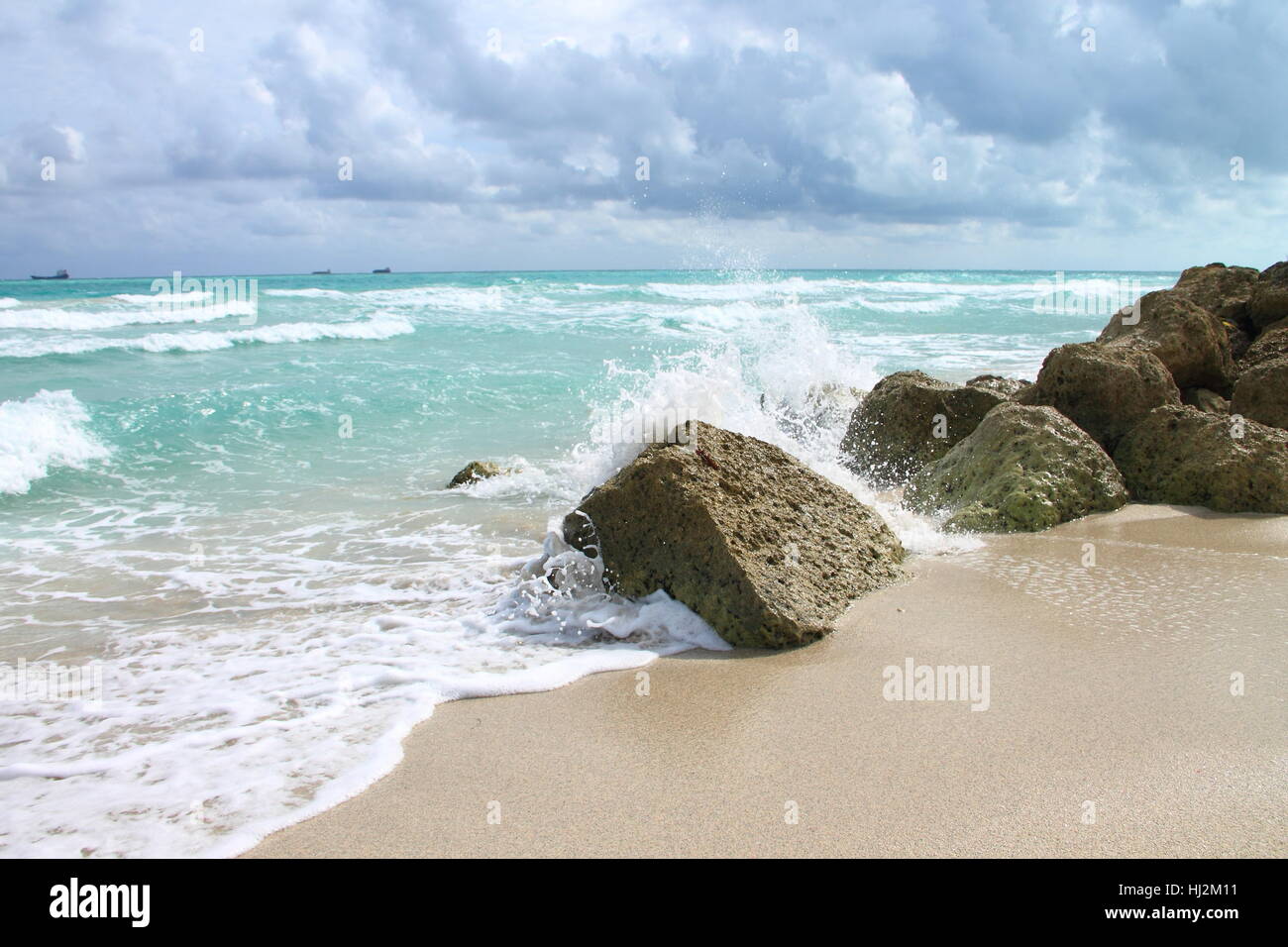 raging atlantic in miami beach Stock Photo - Alamy