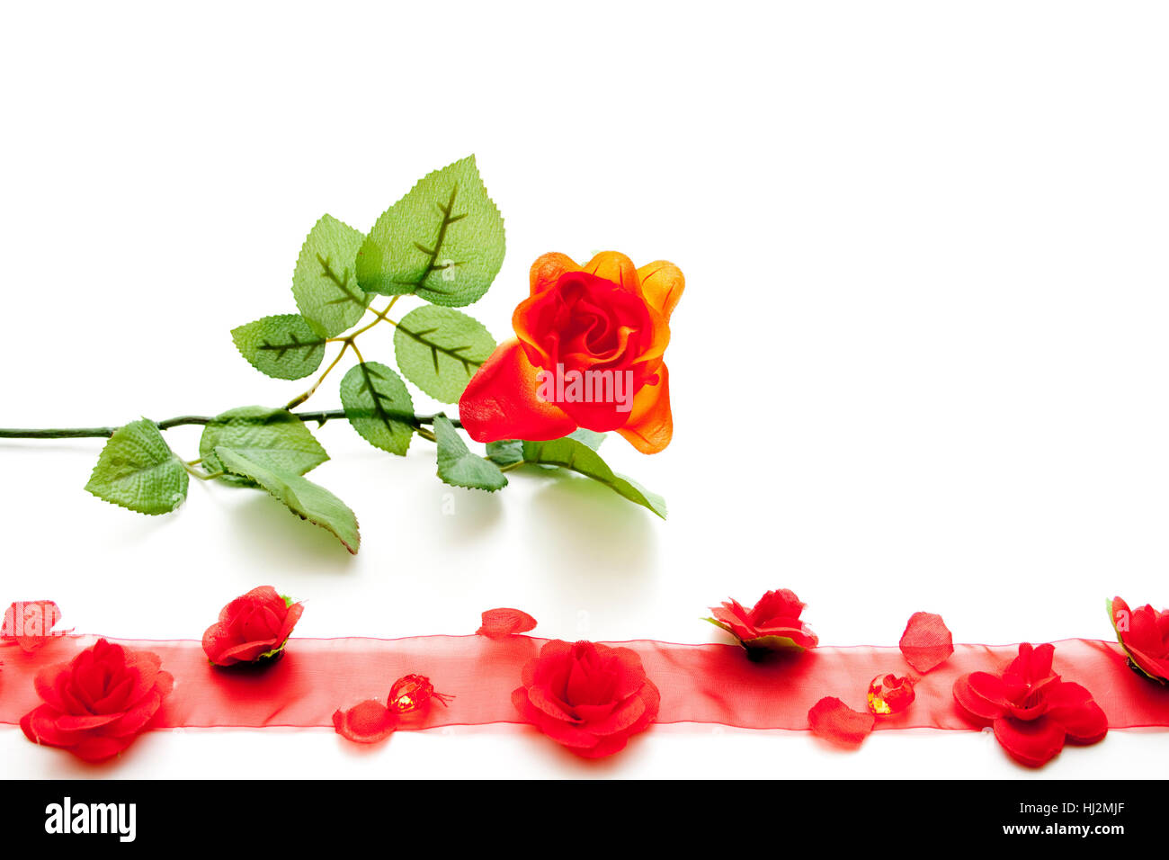 rose ribbon with roses Stock Photo - Alamy