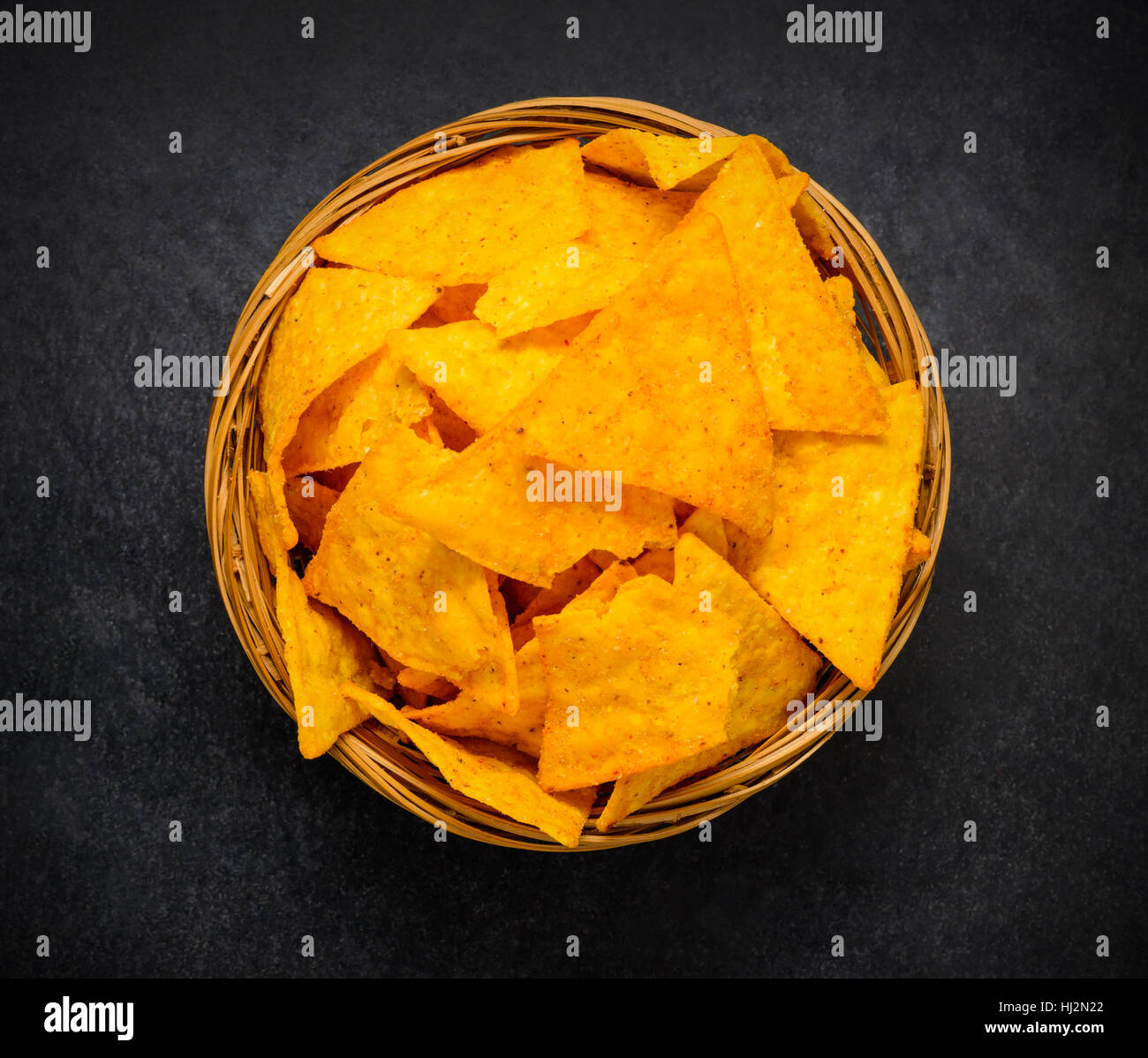 Top View of Mexican Tortilla Corn Chips Snacks in Top View Stock Photo ...