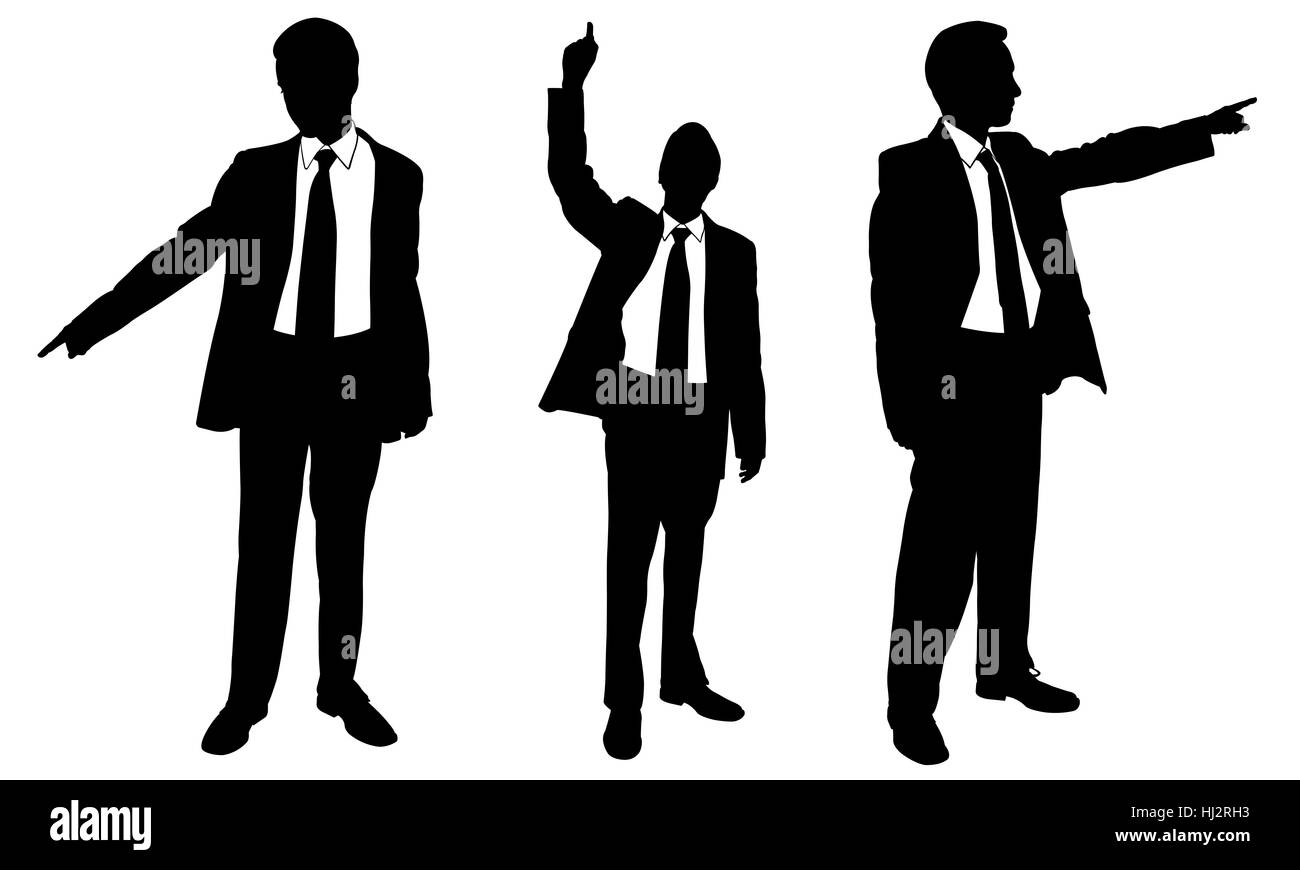 set of businessmen pointing isolated Stock Photo - Alamy