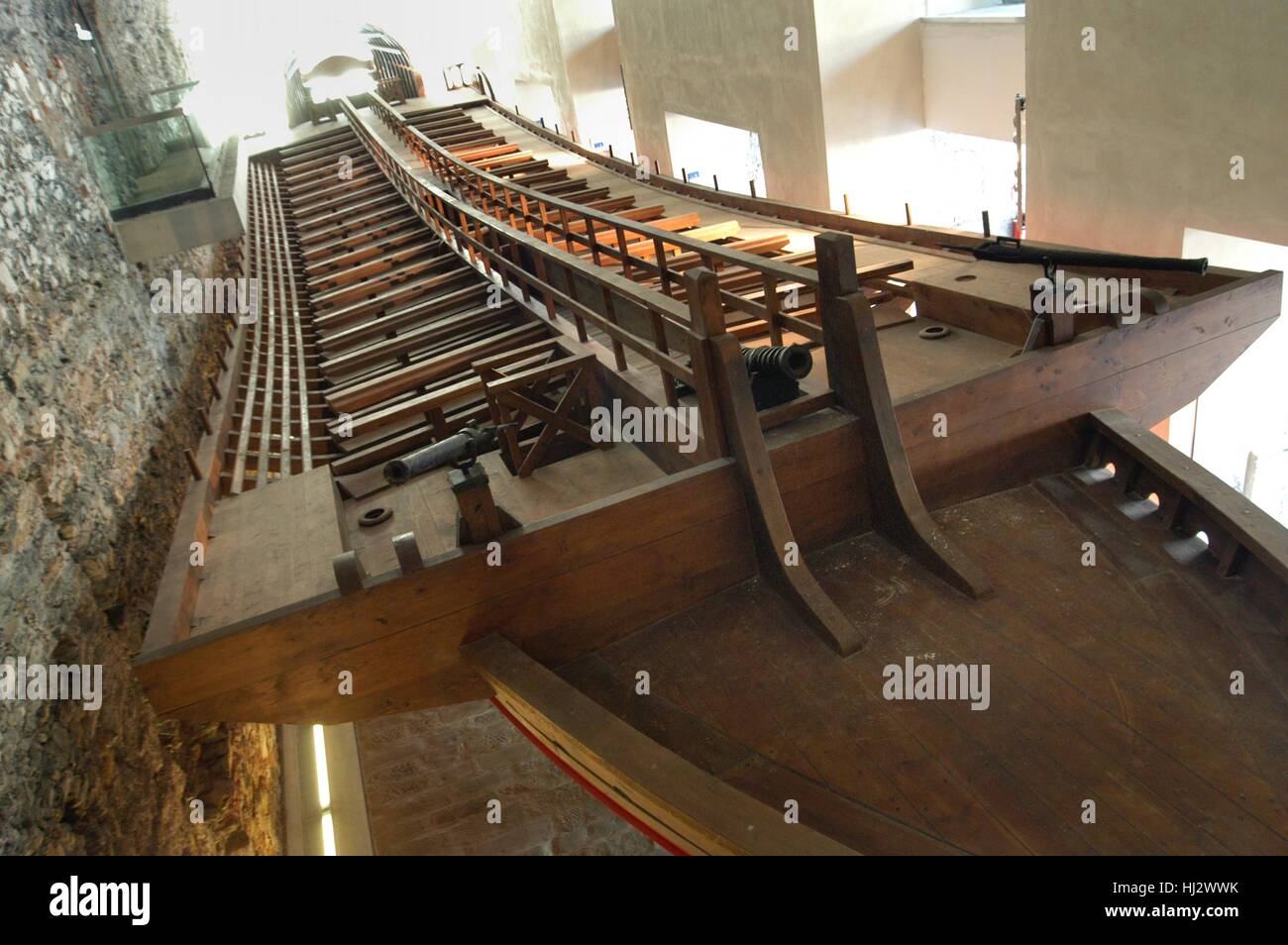 Genoa (Italy), Galata museum of the sea, reconstruction of an ancient ...