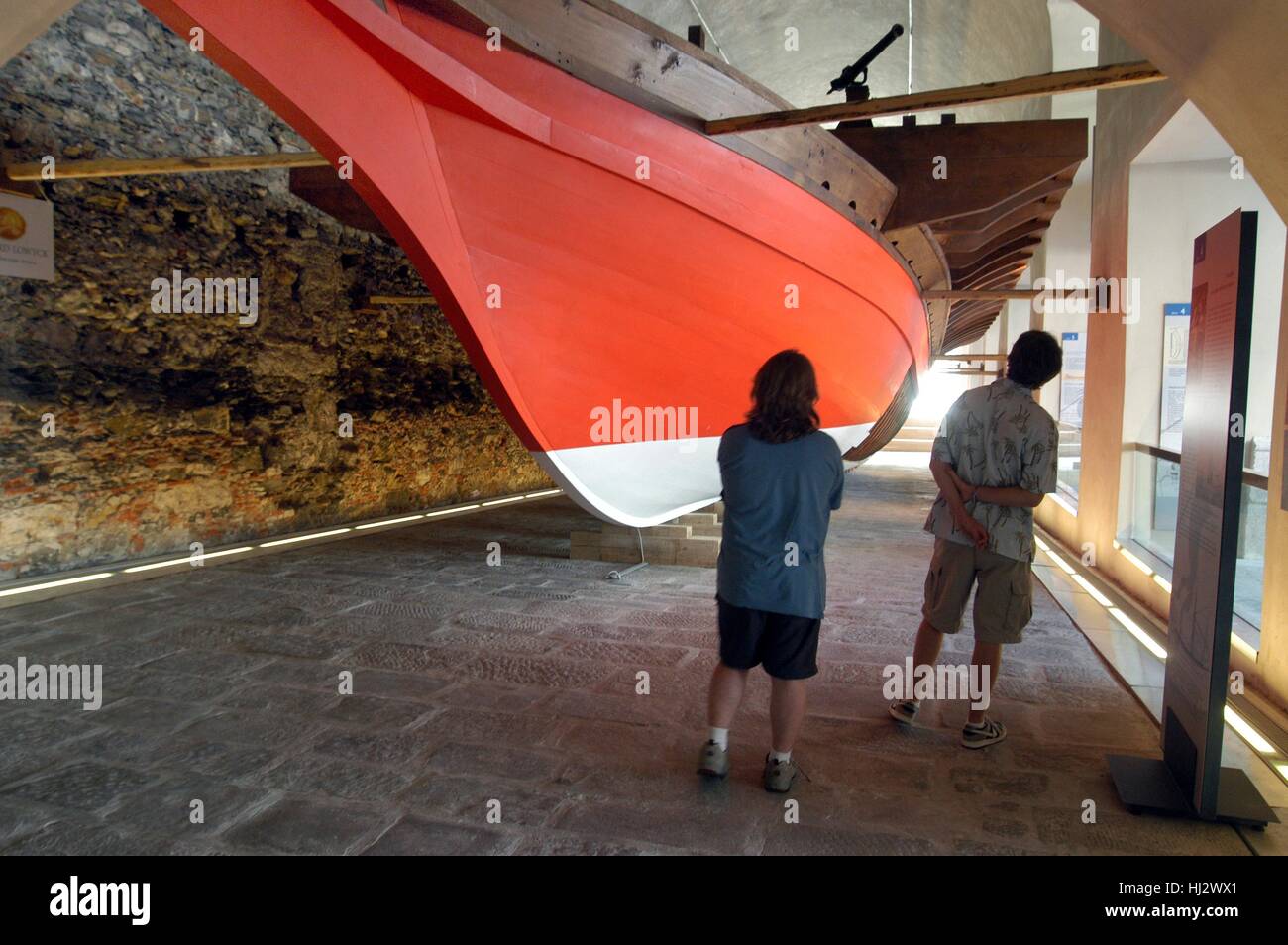 Genoa (Italy), Galata museum of the sea, reconstruction of an ancient ...